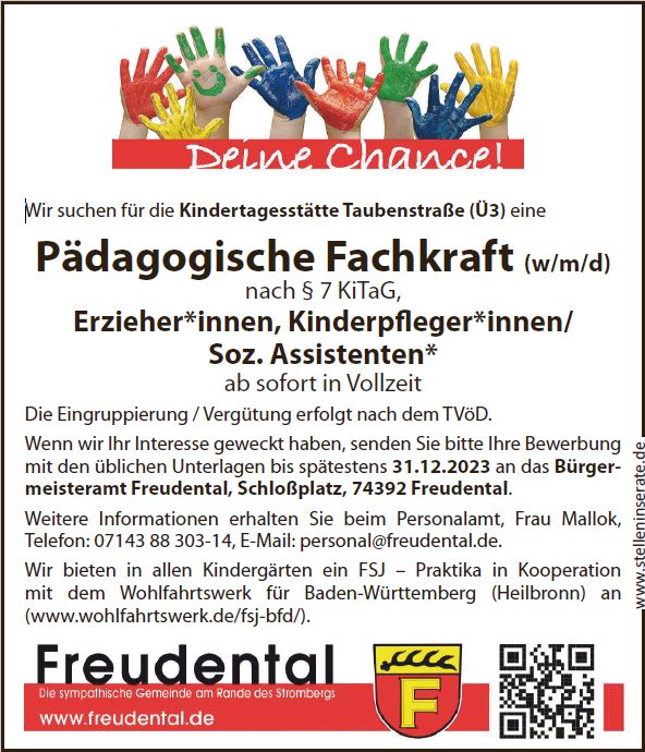 Stellenangebote - Gemeinde Freudental