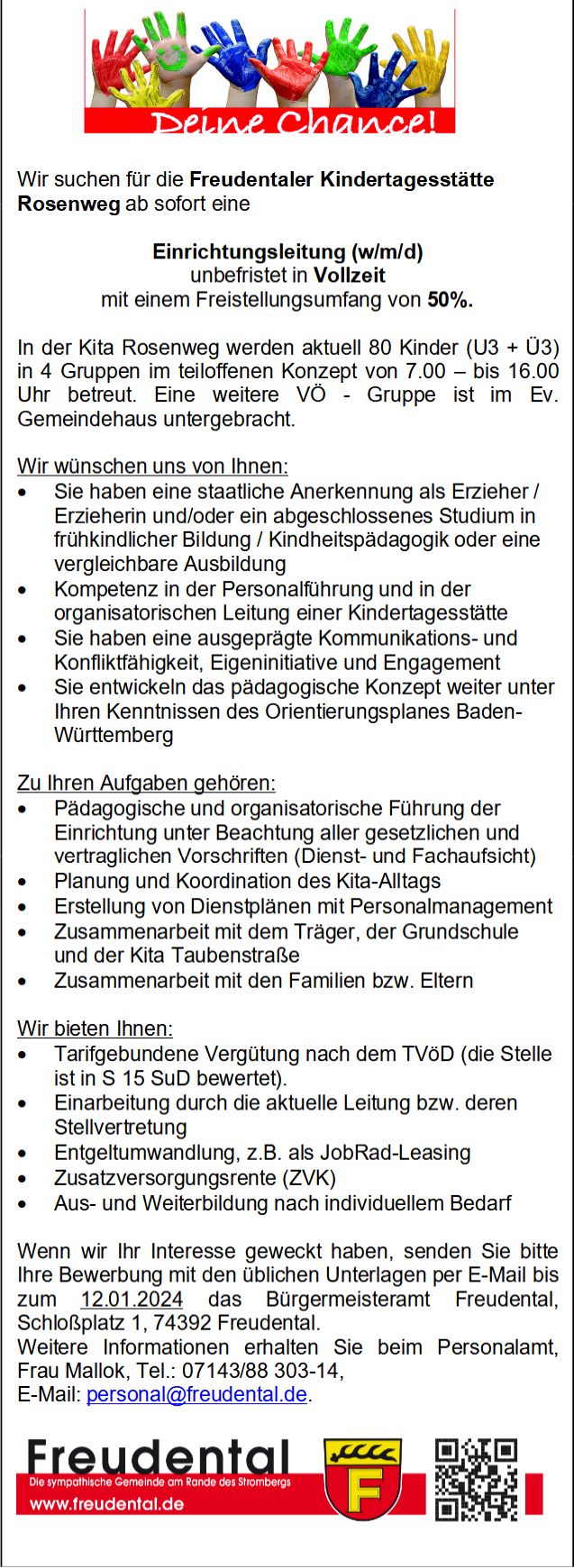 Stellenangebote - Gemeinde Freudental